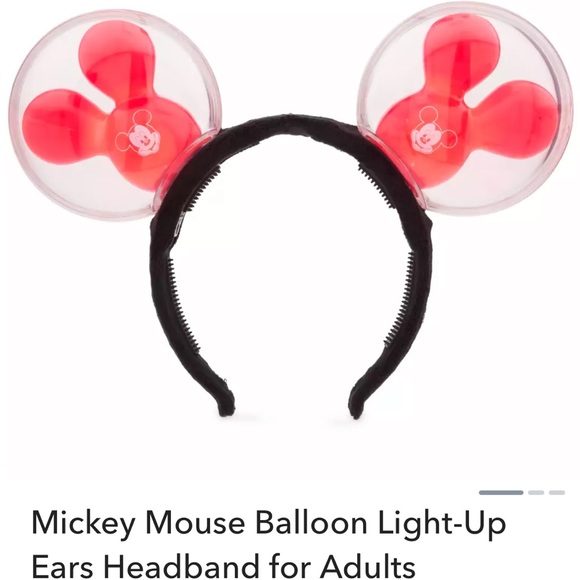 Disney | Accessories | Mickey Mouse Balloon Lightup Ears Headband For ...
